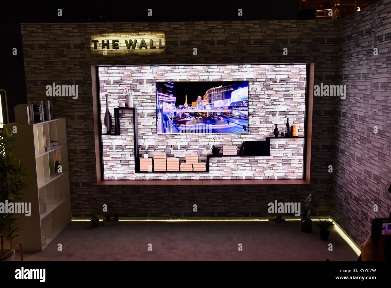 Samsung's 4K 146-inch modular TV, "The Wall," at CES (Consumer ...