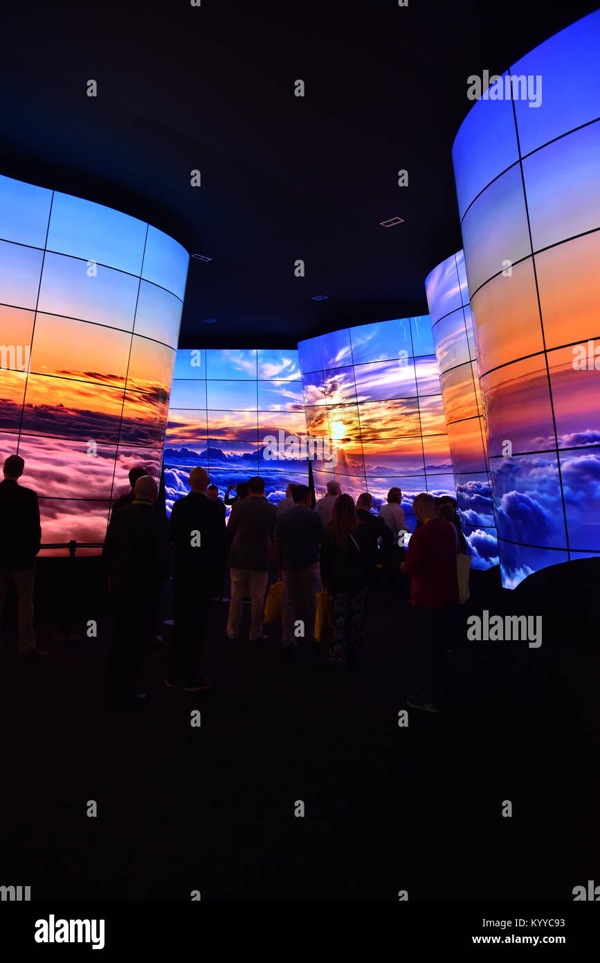 LG Electronics OLED 92-ft-long "canyon display" of TVs at CES (Consumer ...
