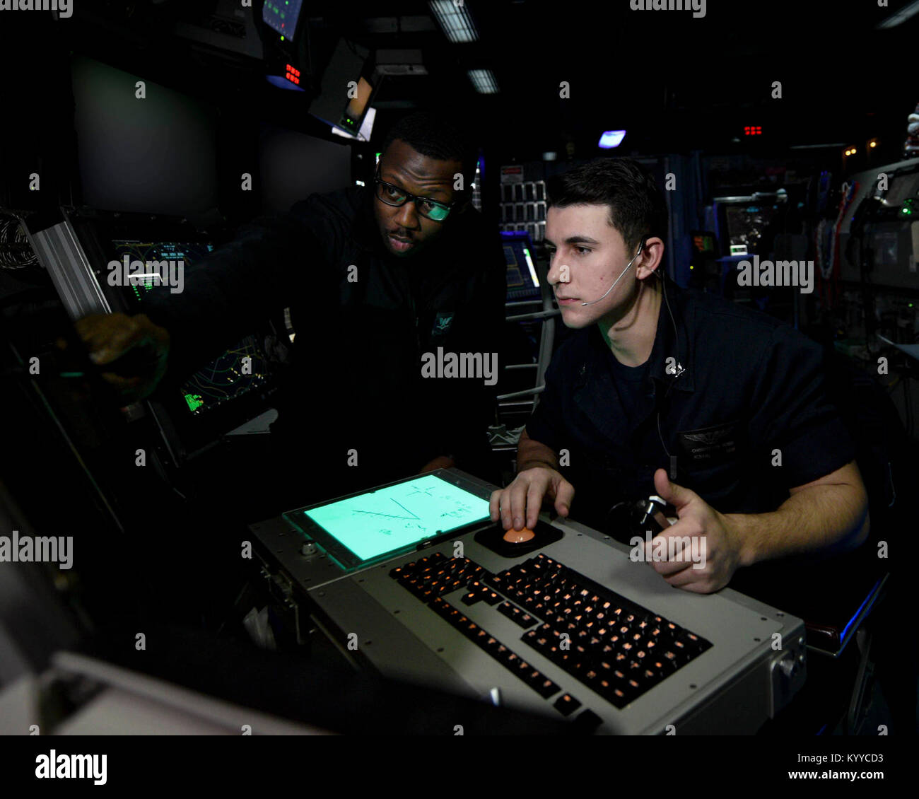 ARABIAN GULF (Jan. 8, 2018) Air Traffic Controlman 3rd Class Ethan Nash ...