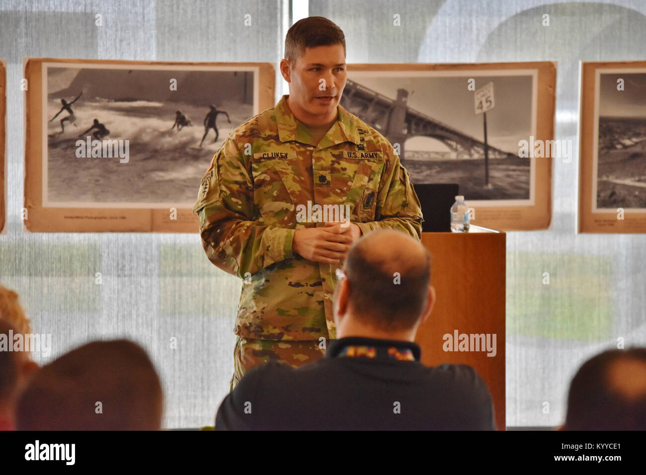 Lt. Col. Dave Clukey, commander, Phoenix Recruiting Battalion, speaks ...
