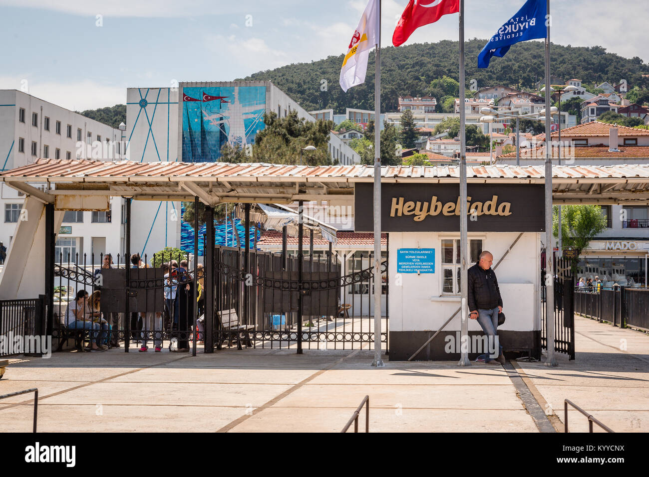 Pier of Heybeliada island.The island is one of four islands named ...