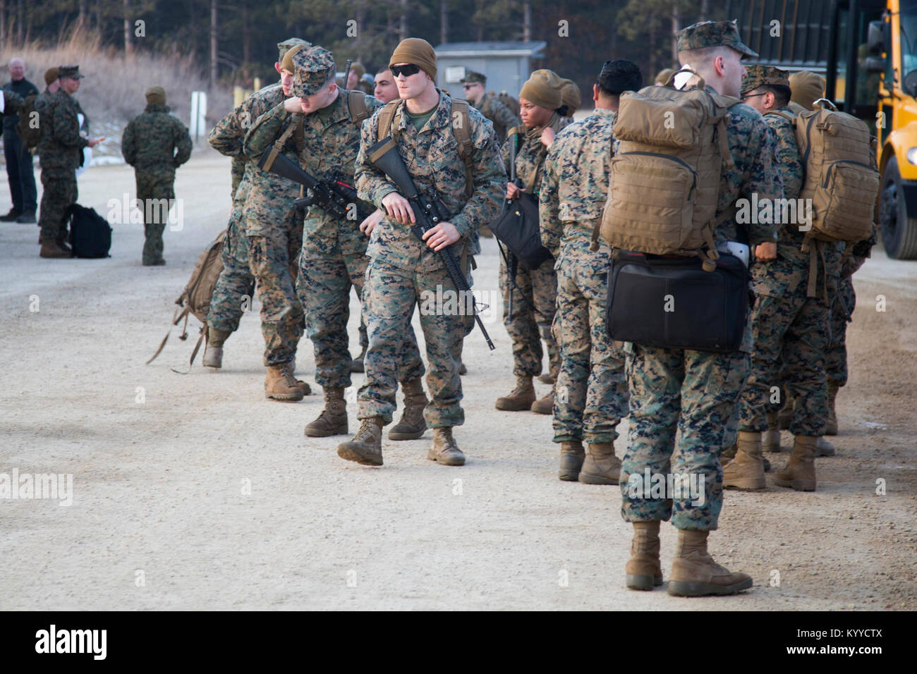 U.S. Marines with Marine Wing Squadron 271 arrive at Fort McCoy, Wis ...