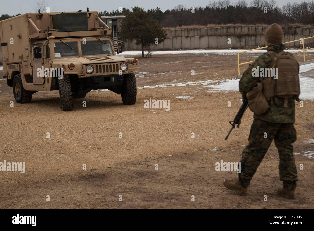 A U.S. Marine assigned to Marine Wing Support Squadron 271 ground ...