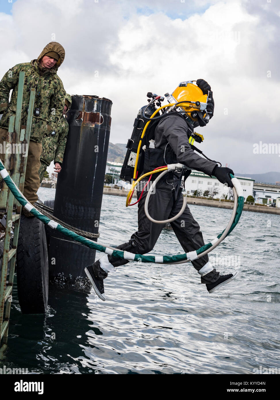U.S. Navy Diver 2nd Class Mitchell Apgar, assigned to U.S. Naval Ship ...