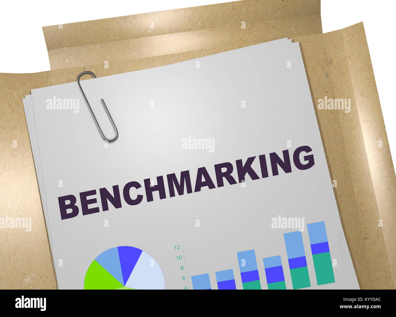 3D illustration of BENCHMARKING title on business document Stock Photo ...