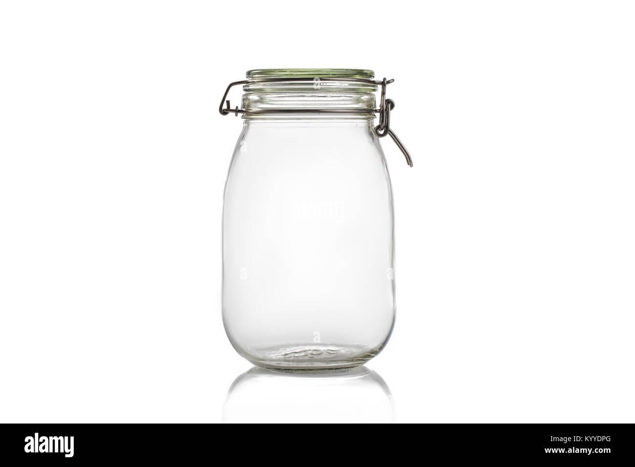 Empty liter glass jar isolated on white Stock Photo - Alamy