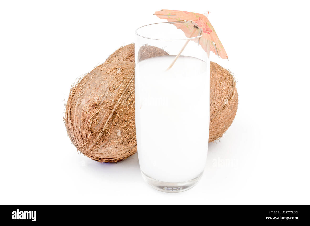 Coconut milk on a isolated white background Stock Photo - Alamy