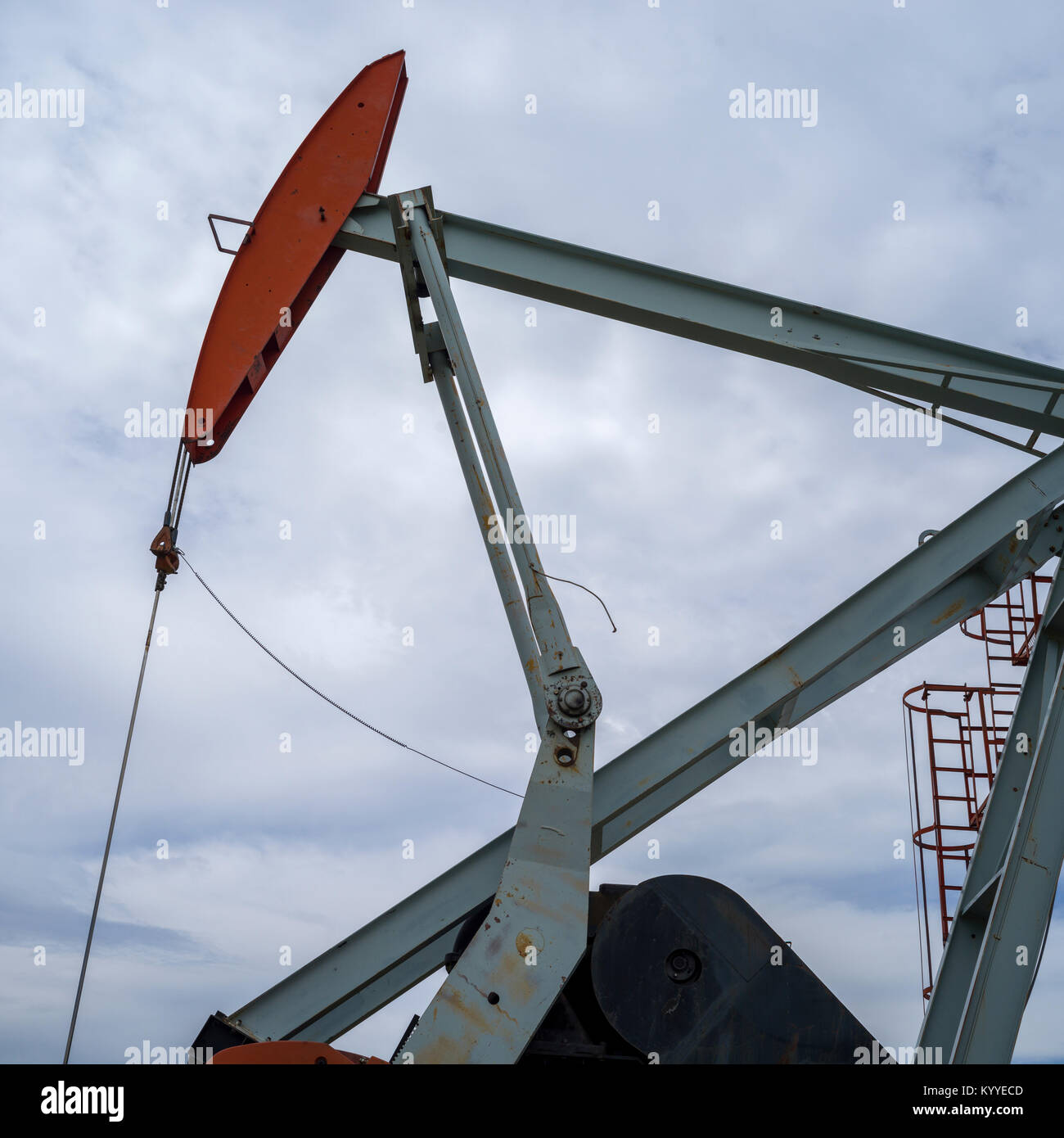 Low angle view of an oil rig, Cowboy Trail, Highway 22, Southern ...