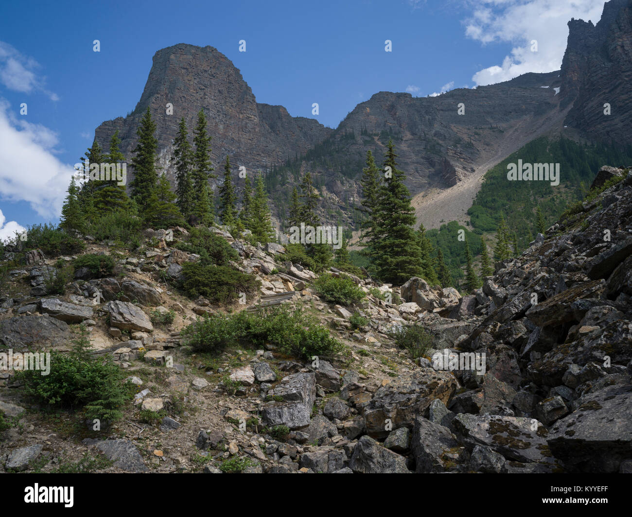 Elevated view of mountains, Moraine Lake, Banff National Park, Alberta ...