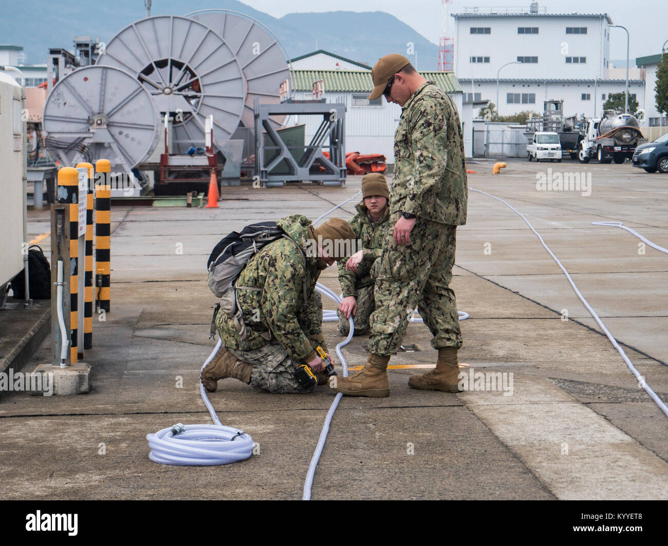 U.S. Navy Seabees, assigned to Underwater Construction Team (UCT) 2 ...