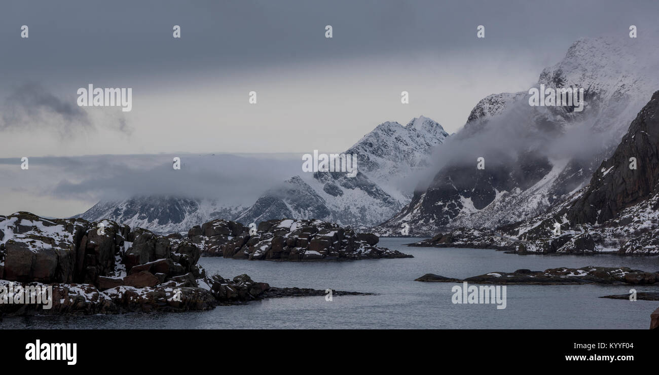 Rock formations in sea, Lofoten, Nordland, Norway Stock Photo - Alamy