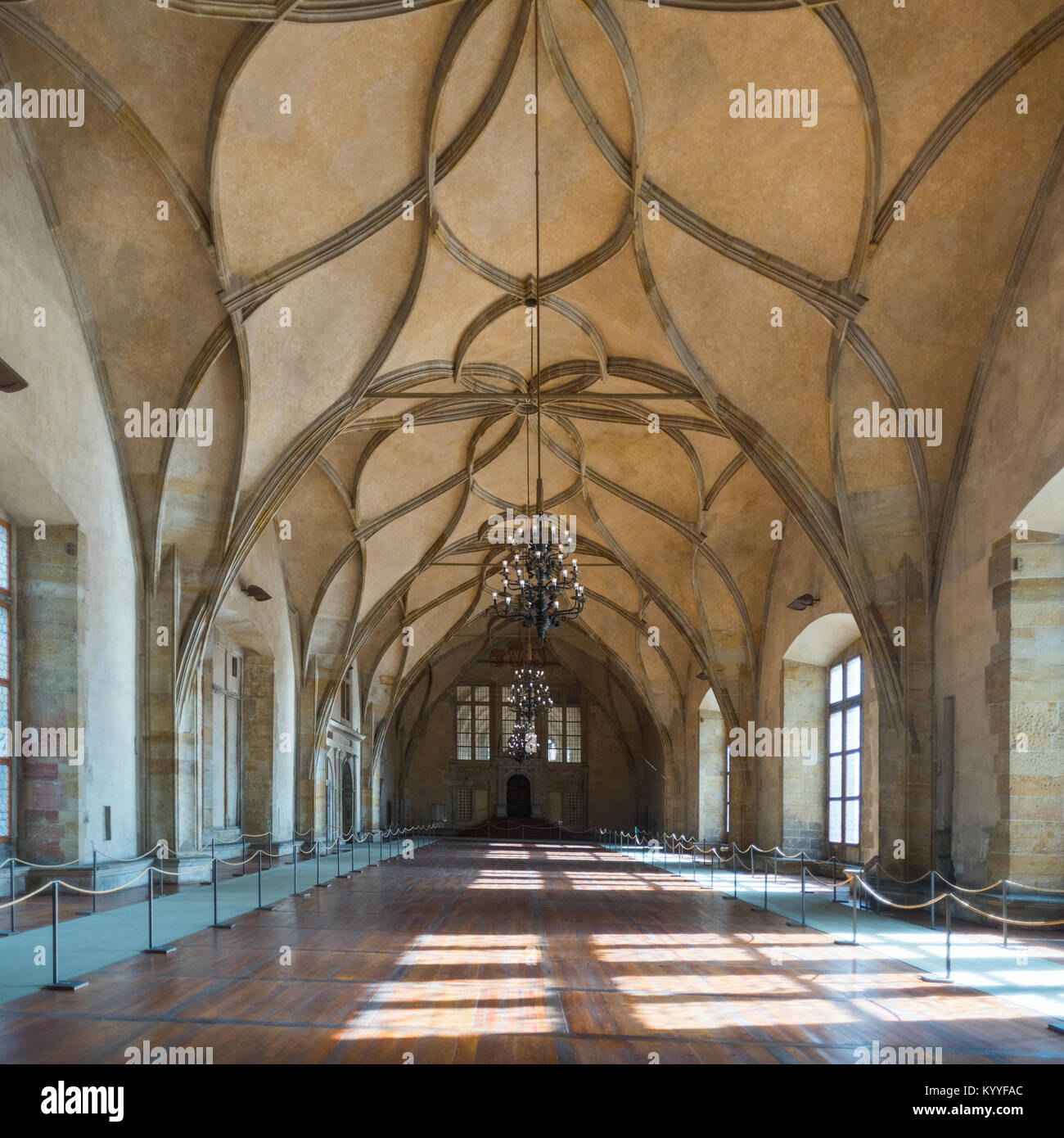Interiors of Vladislav Hall at Old Royal Palace, Prague Castle, Prague ...