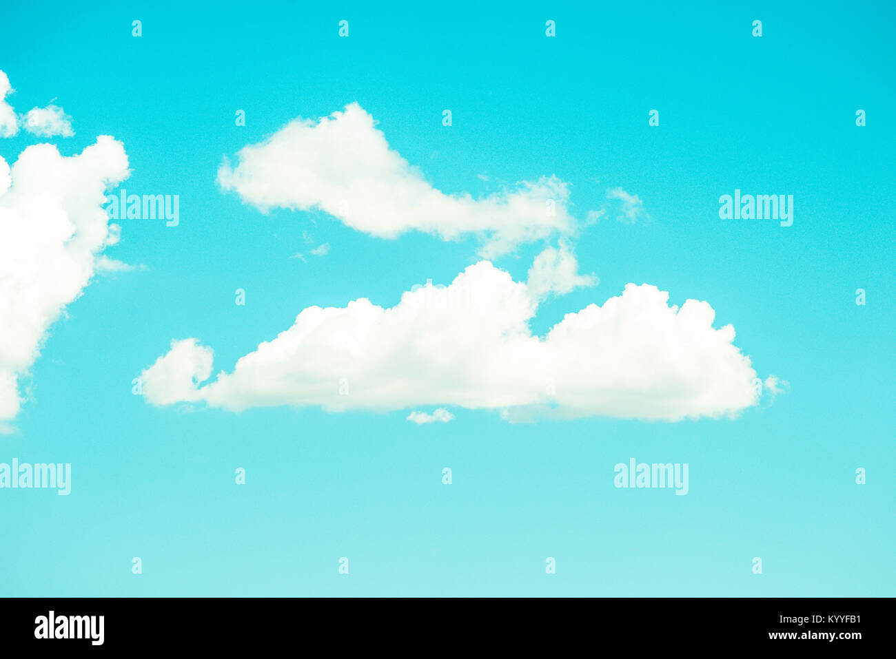 metaphysical cloudy turquoise sky with white soft clouds Stock Photo ...
