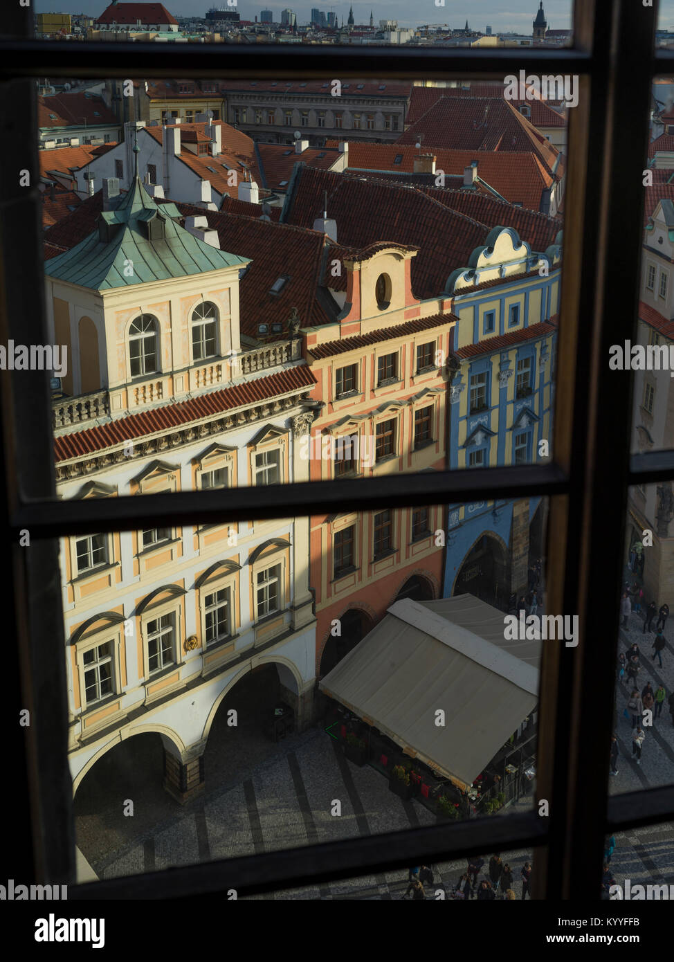 Buildings at old town square seen from window of Old Town Hall, Old ...