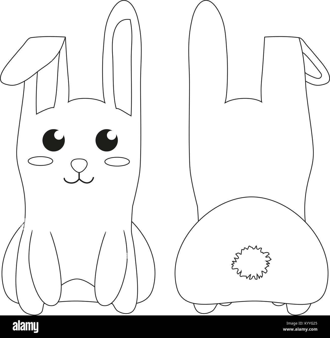 Sitting rabbit outline Stock Vector Images - Alamy