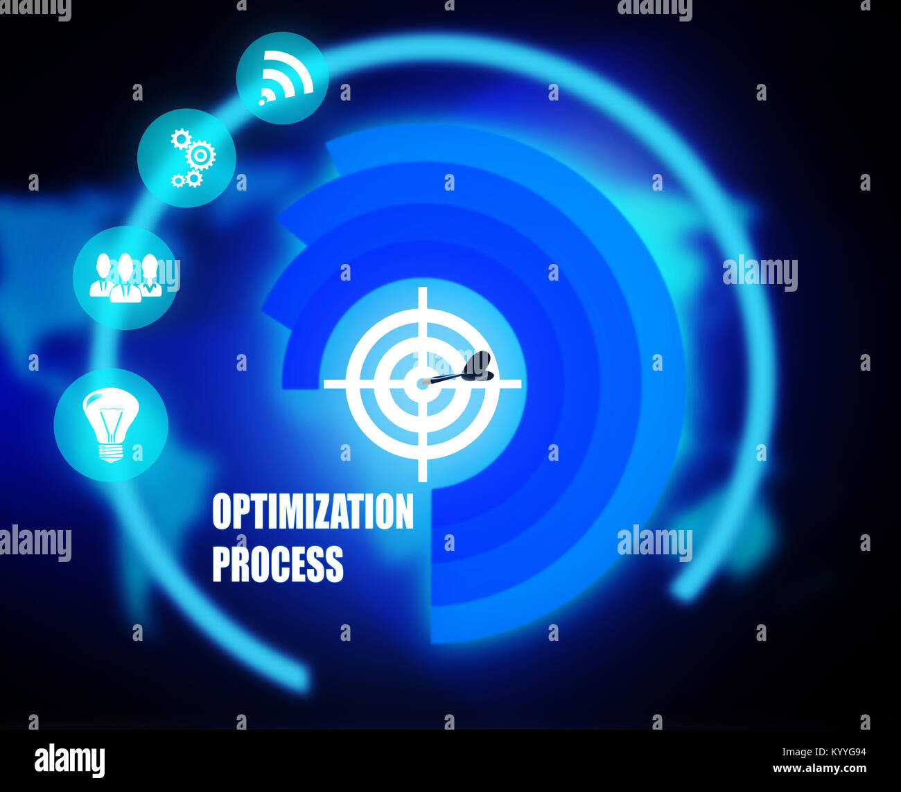 Optimization process concept business idea background plan graphic ...