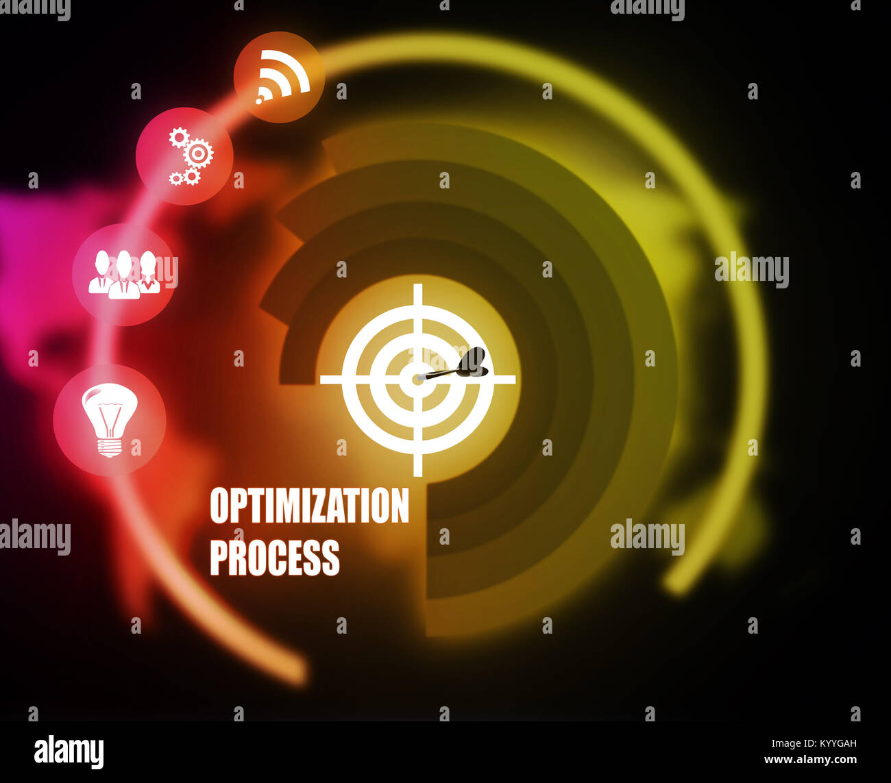 Optimization process concept business idea background plan graphic ...