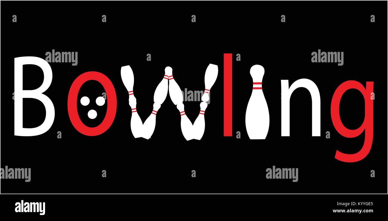 Red writing bowling logo Stock Vector Image & Art - Alamy