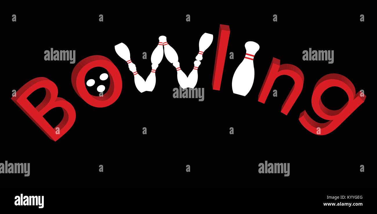 Red writing bowling logo Stock Vector Image & Art - Alamy