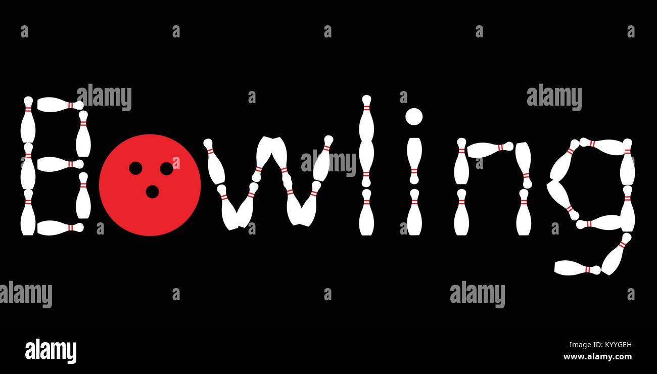 Red writing bowling logo Stock Vector Image & Art - Alamy