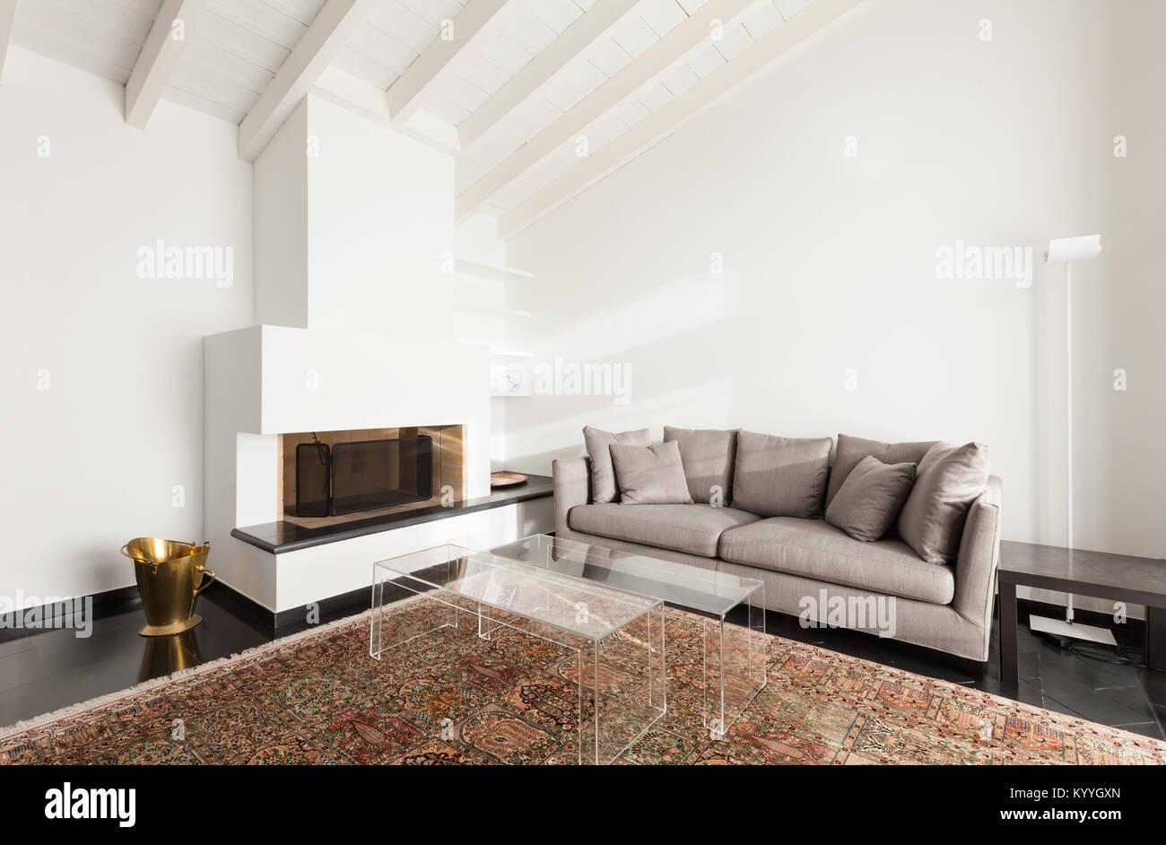 interior, comfortable loft, modern furniture, living room Stock Photo ...