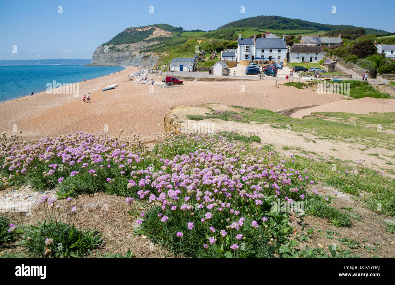 Lyme regis beach sand sun holiday hi-res stock photography and images ...