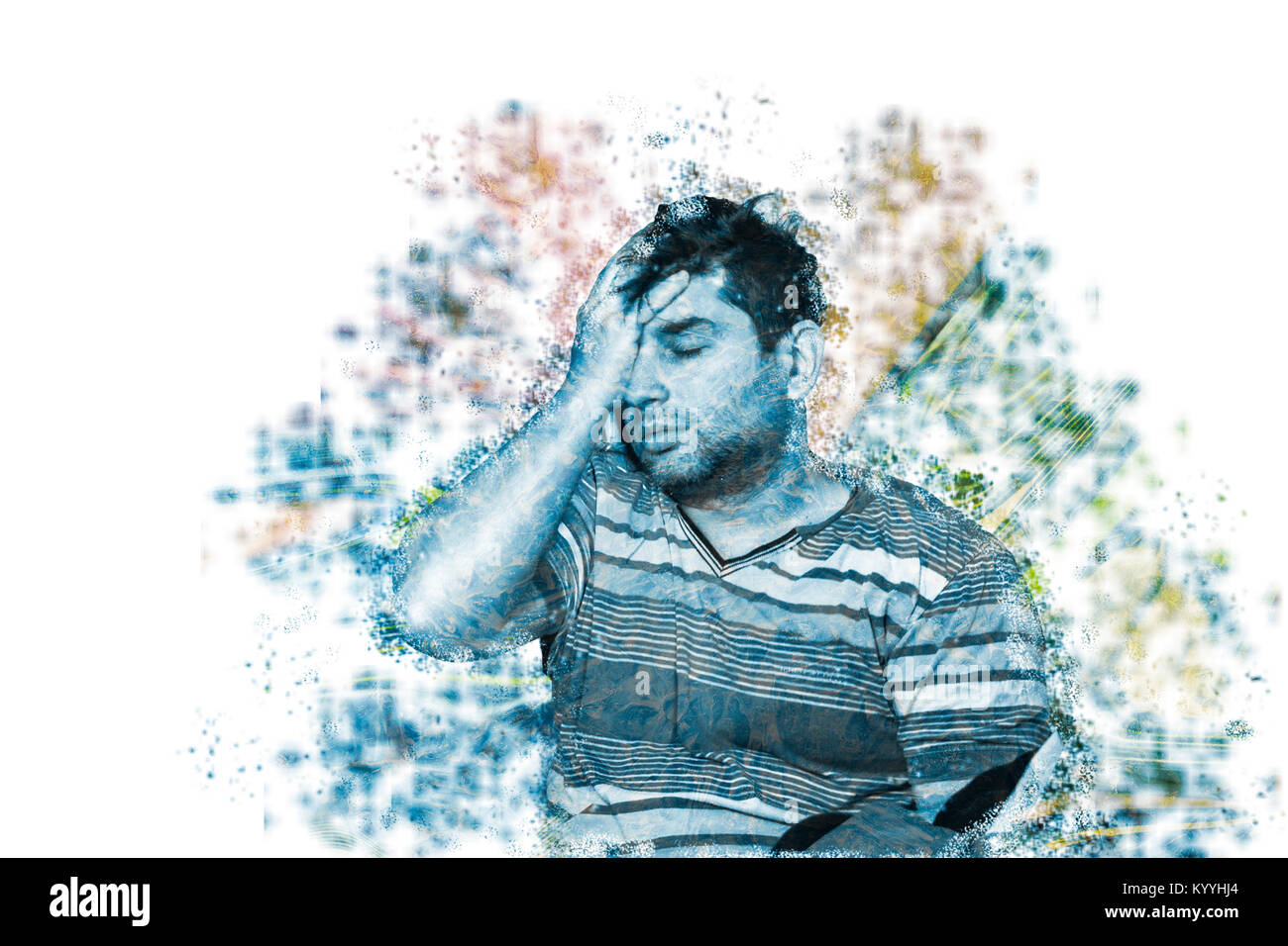autism and depression concepts young adult suffering from autism or ...