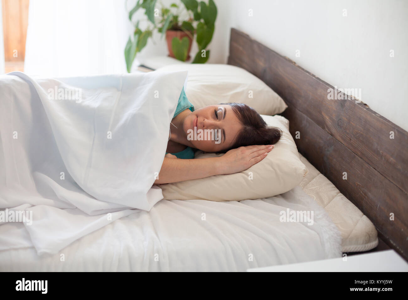 girl sleeping in light morning Stock Photo - Alamy
