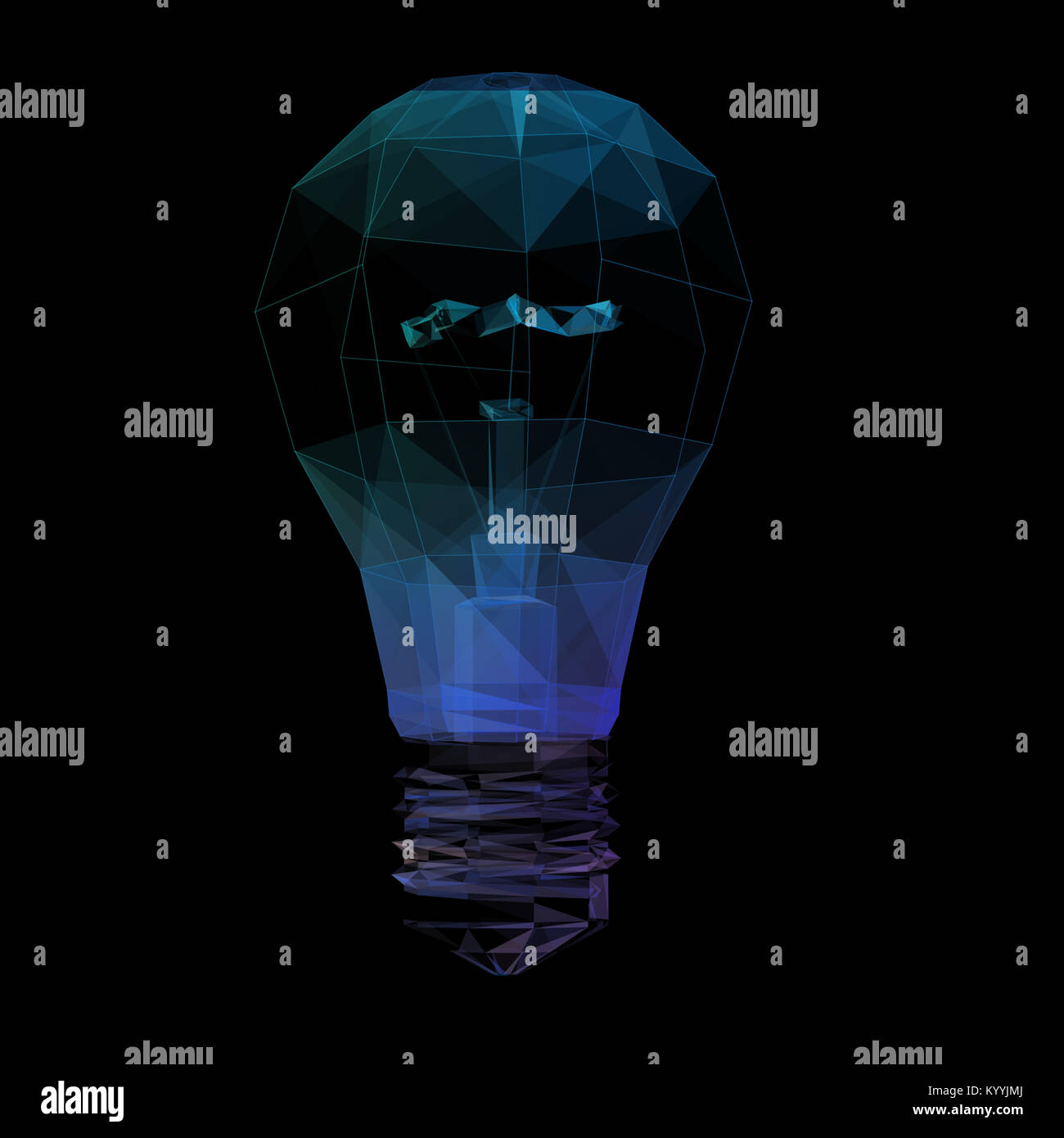 Abstract lamp bulb network. Light connection structure. 3d illustration ...