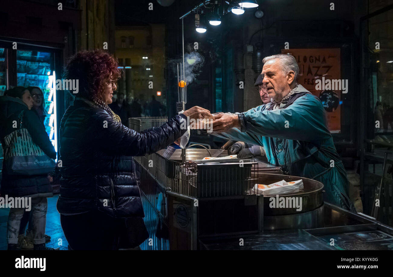 A hot chestnut stall in Bologna, Italy Stock Photo - Alamy