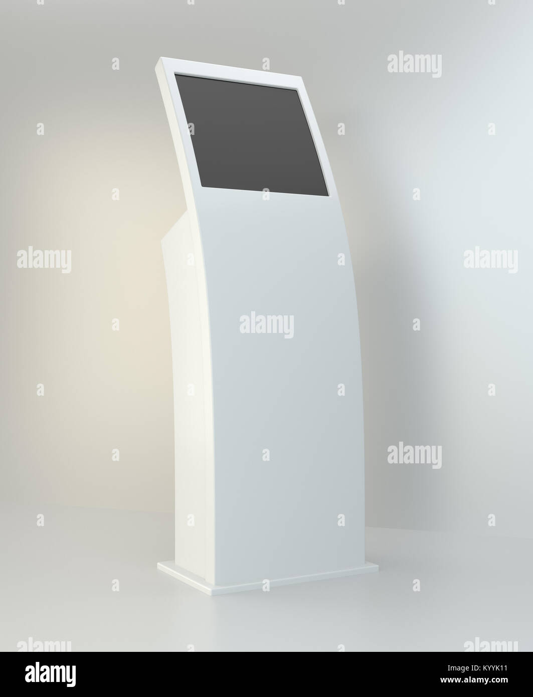 Freestanding information kiosk, terminal, stand. 3d rendering Stock ...