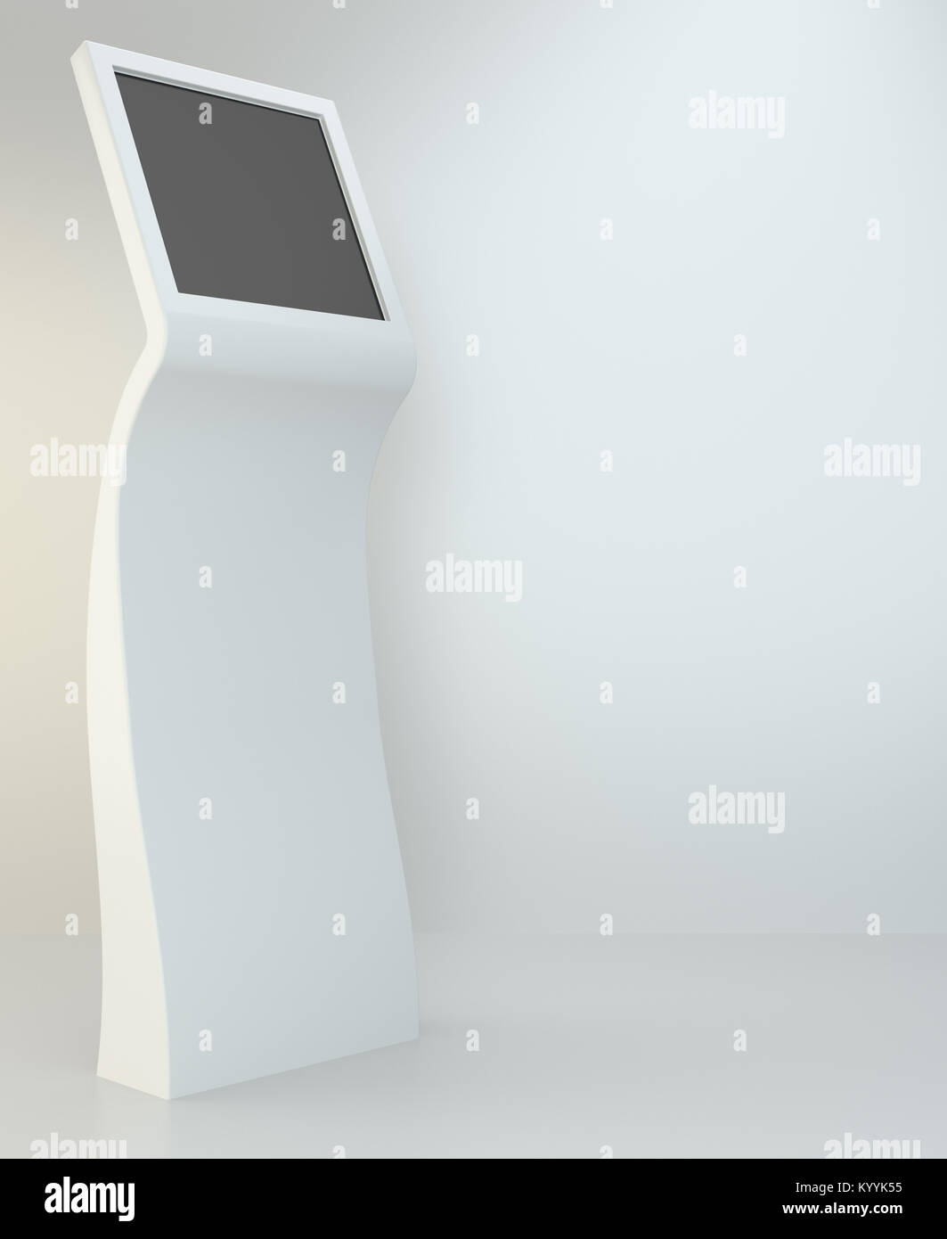 Information terminal. interactive kiosk on white background. 3d ...