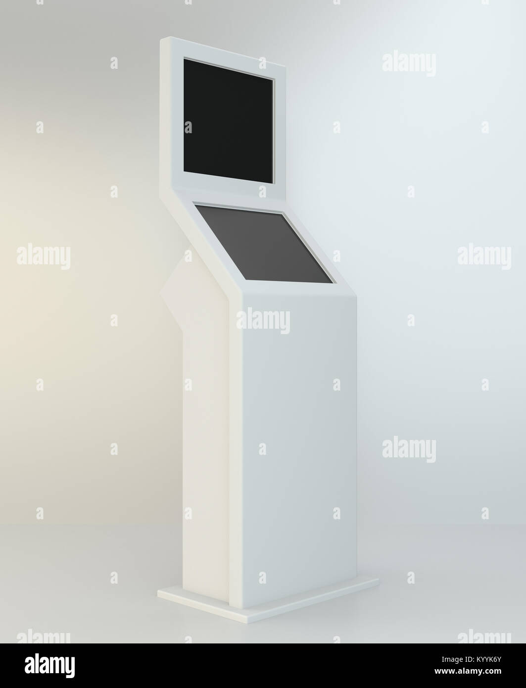 Information terminal. interactive kiosk on white background. 3d ...