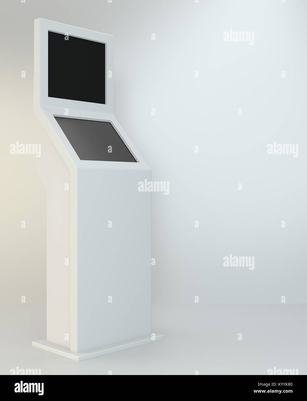 Information kiosk. interactive terminal on white background. 3d ...