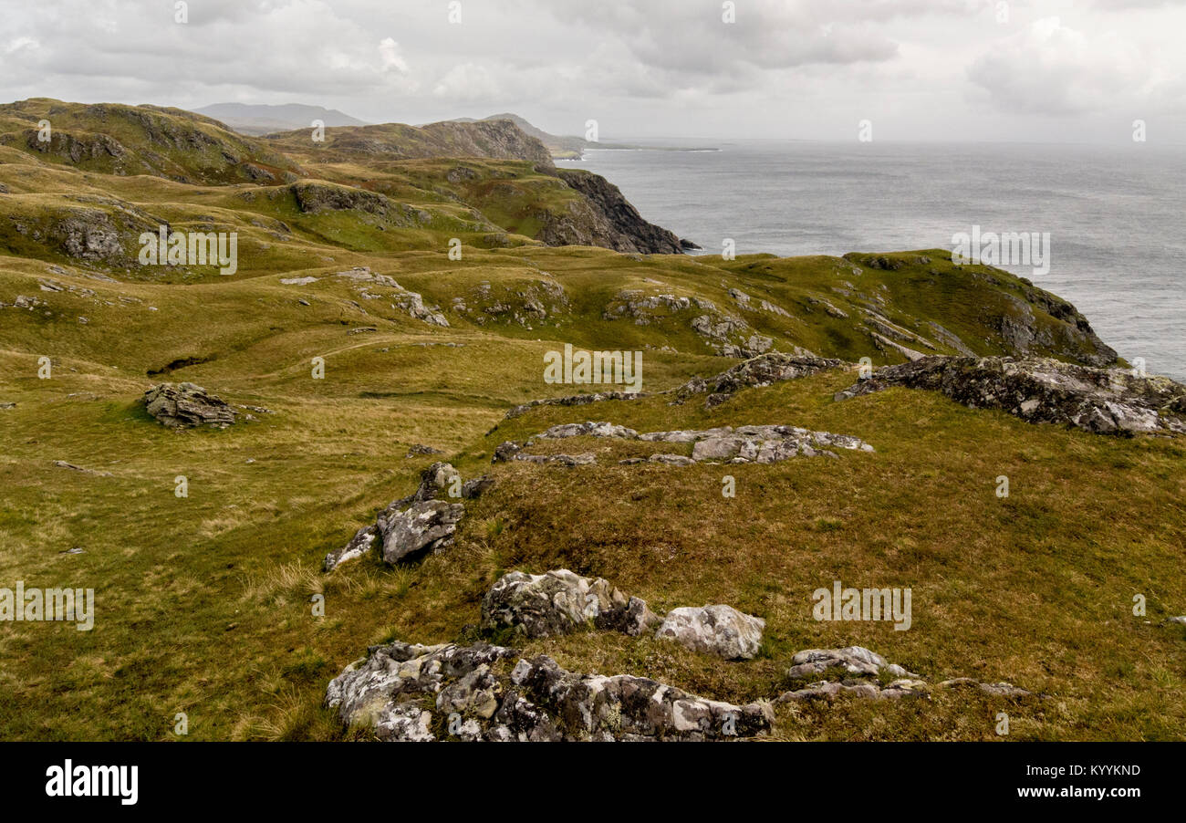 Slieve League in County Donegal, Ireland. At 601 meters it has some of ...