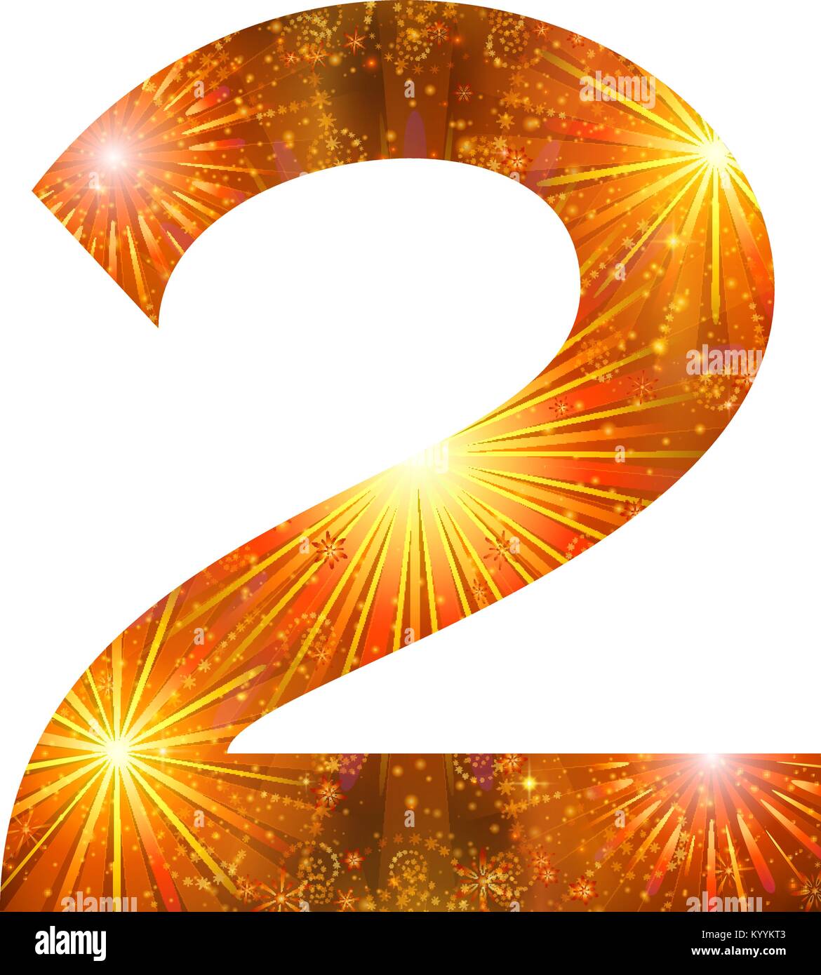 Golden number two Stock Vector Images - Alamy