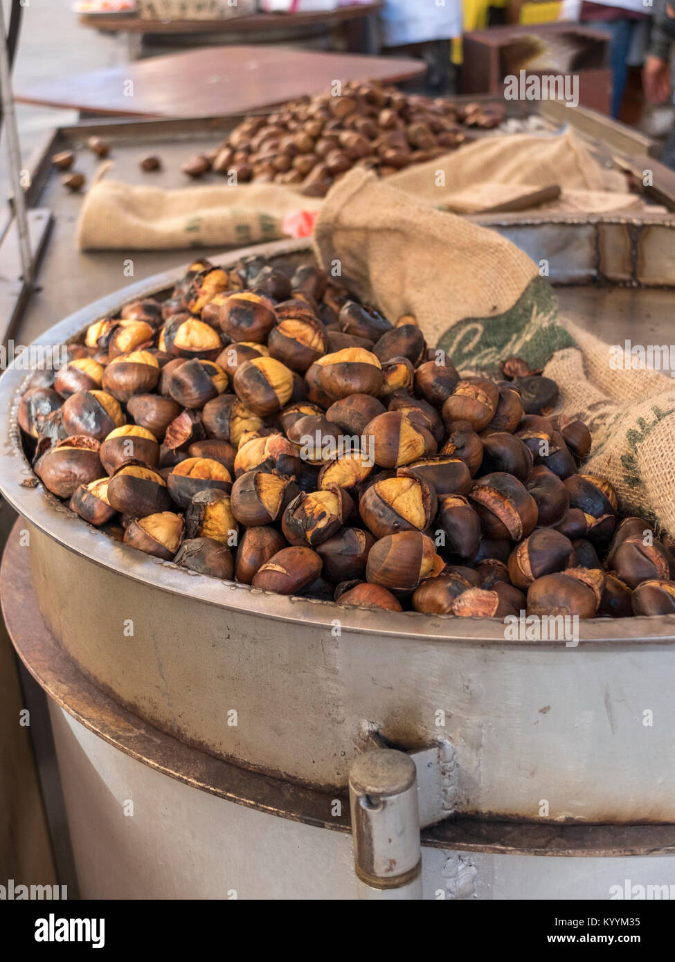 Roasted Chestnuts Street Stall Stock Photos & Roasted Chestnuts Street ...