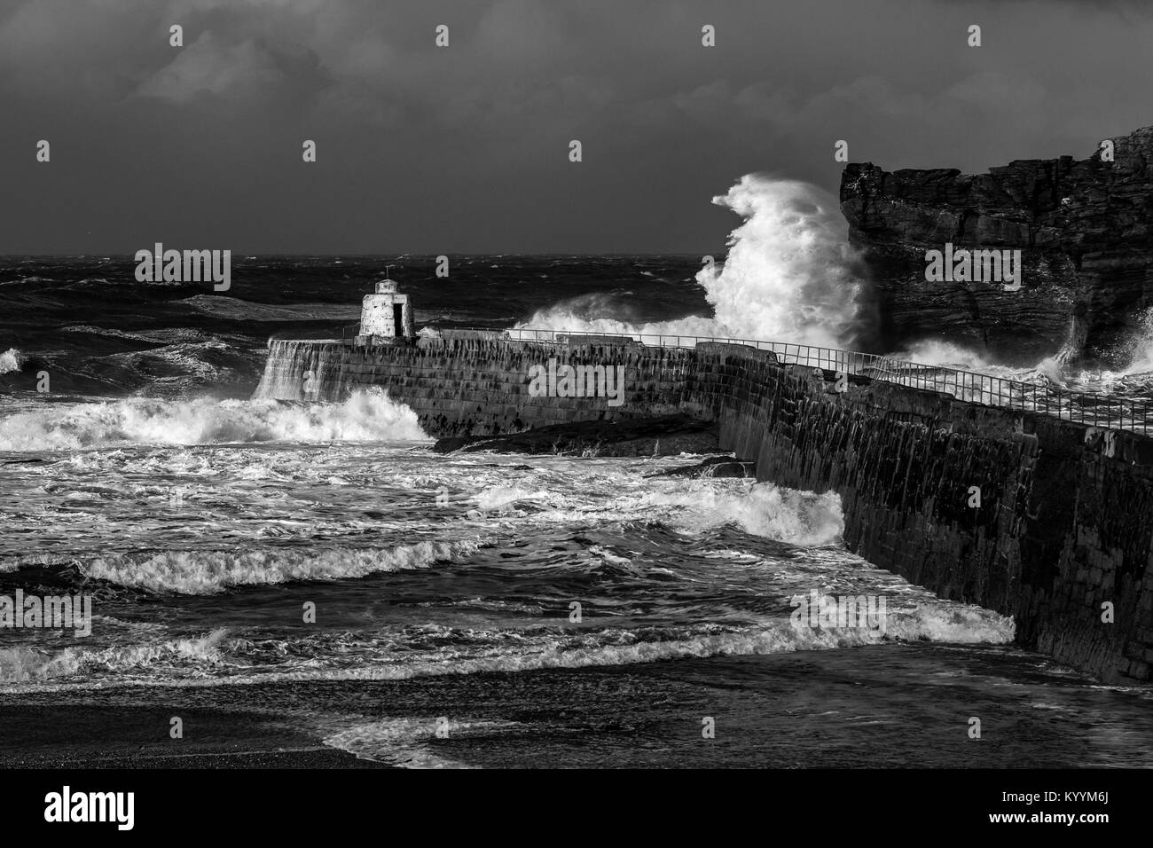 Dark sea wall Black and White Stock Photos & Images - Alamy