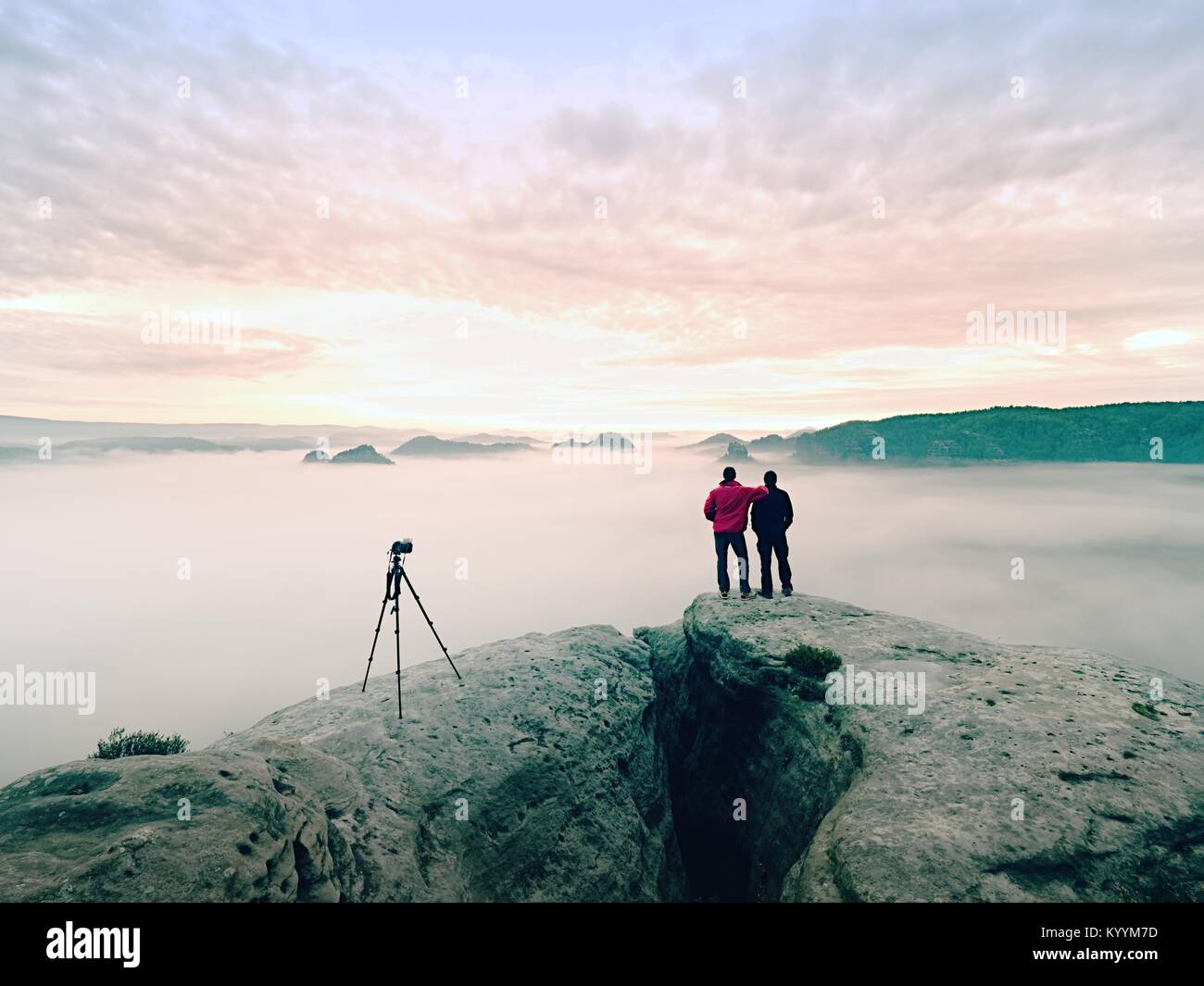 Two landscape photographers taking photos hi-res stock photography and ...