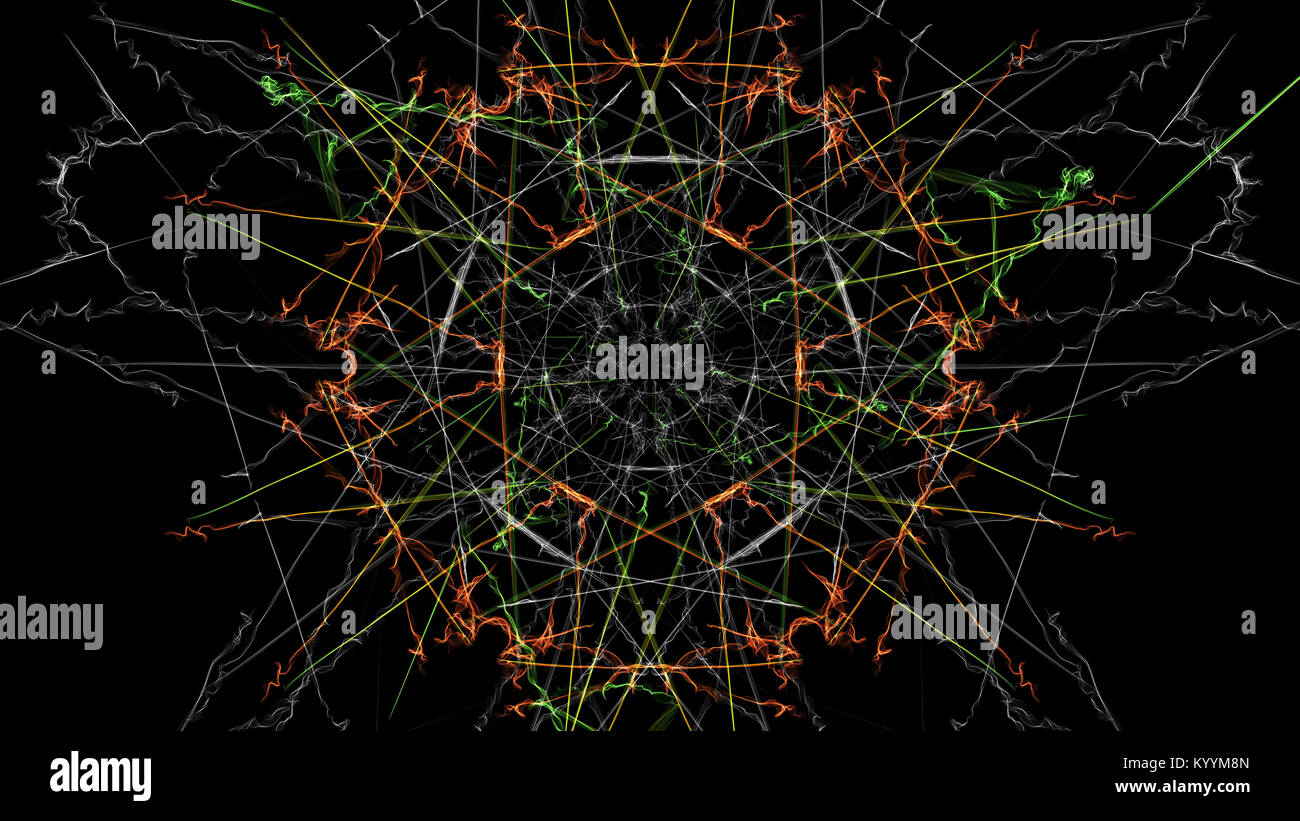 Colorful neon abstract symmetrical lights. Silk symmetry series Stock ...
