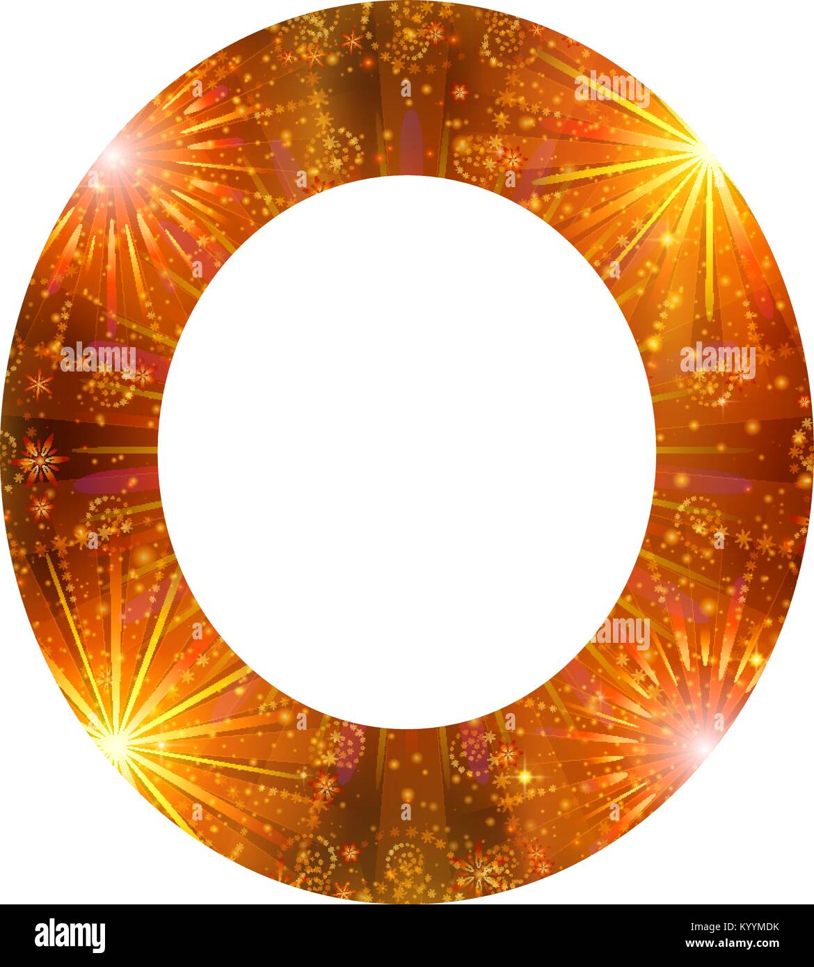 Mathimatical sign, number zero, stylized gold and orange holiday ...