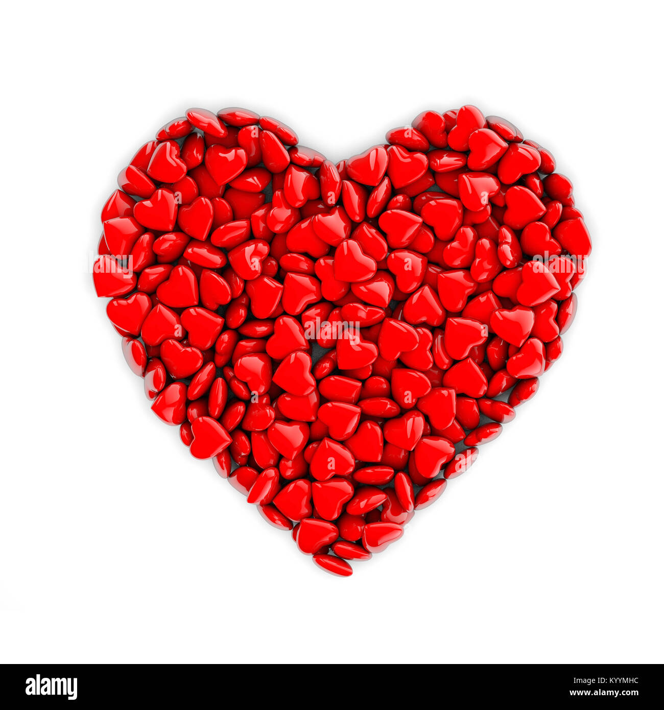 Collection of red love hearts forming a heart shape background Stock ...
