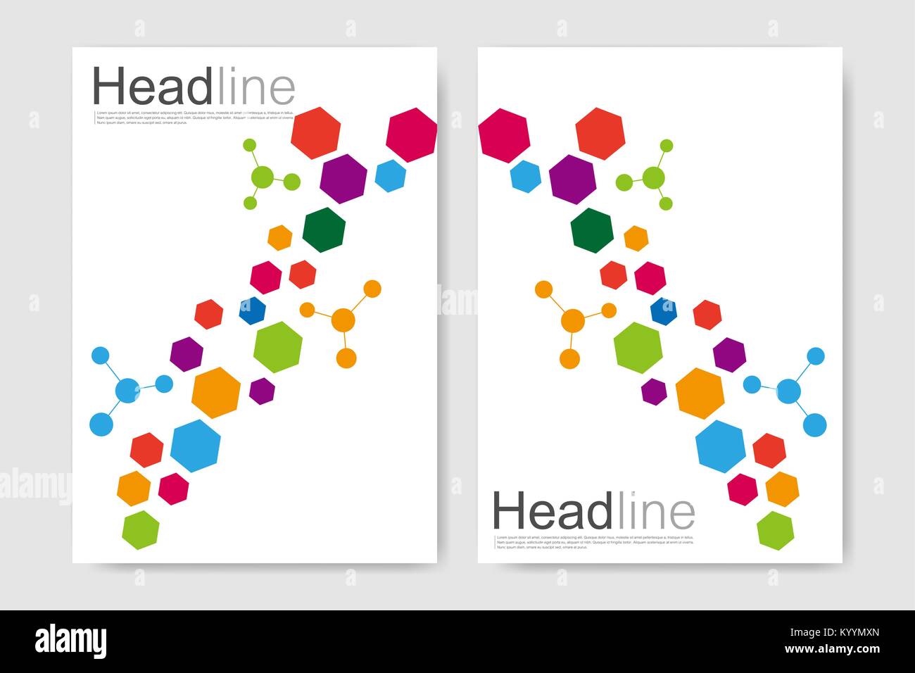 Scientific brochure design template. Vector flyer layout, Molecular ...