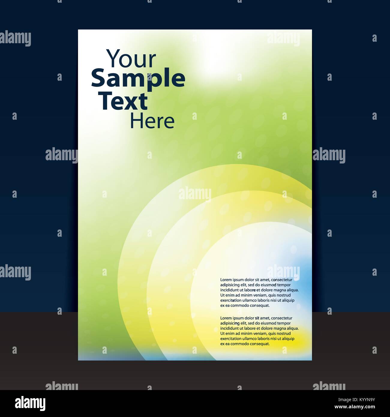 Yellow Abstract Flyer or Cover Design in Editable Vector Format Stock ...