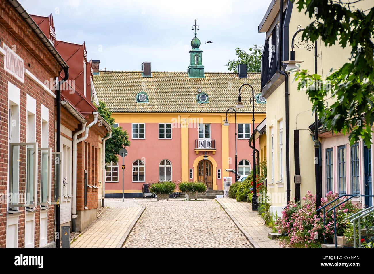 Ängelholm, Ängelholm Municipality, Skåne län, Sweden; view through ...