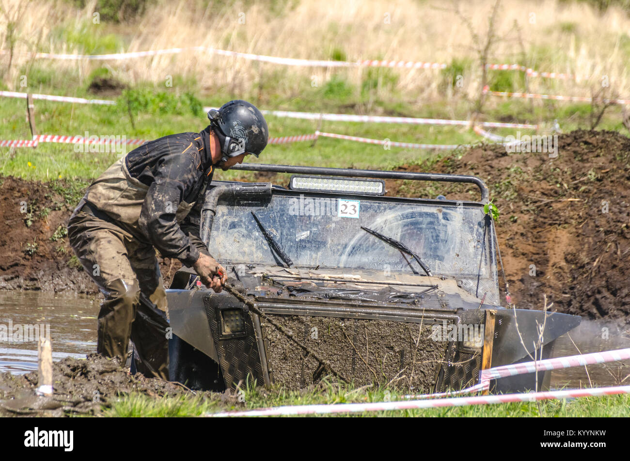 SALOVKA, RUSSIA - MAY 5, 2017: Offroad 4x4 car race at the annual ...