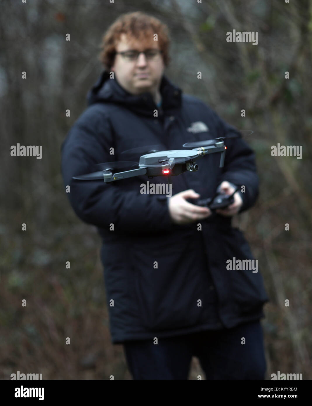 Pic shows: Man flying a drone. DJI Mavic Pro Quadcopter Drone 4K Camera ...
