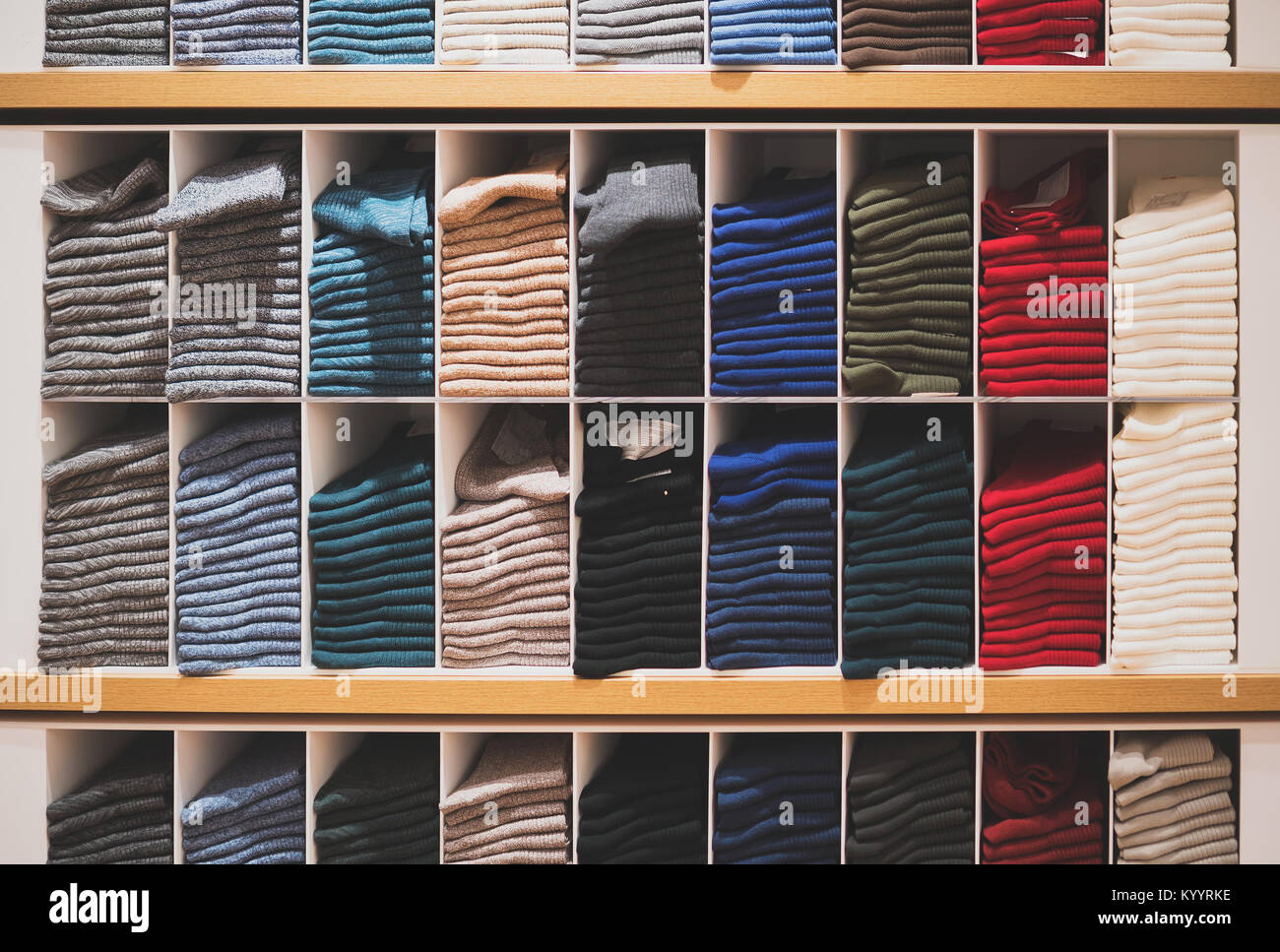 Shelves with different socks in a clothing store Stock Photo - Alamy