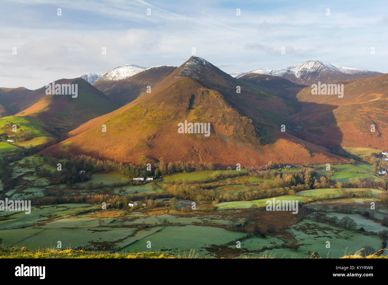 Winter Sunrise, Newlands Valley from Cat Bells - Lake District, UK ...