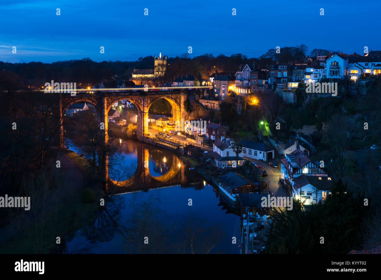 Knaresborough Railway Viaduct at Night - River Nidd - Yorkshire ...